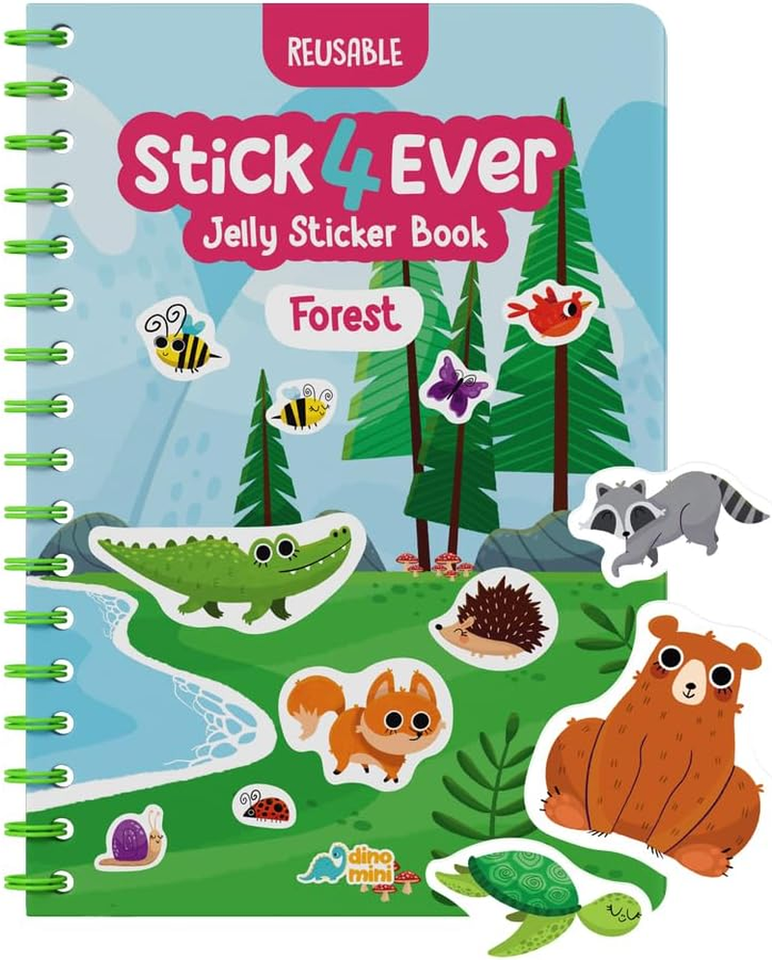 Stick4Ever Reusable Jelly Sticker Book for Kids - Waterproof Forest ...
