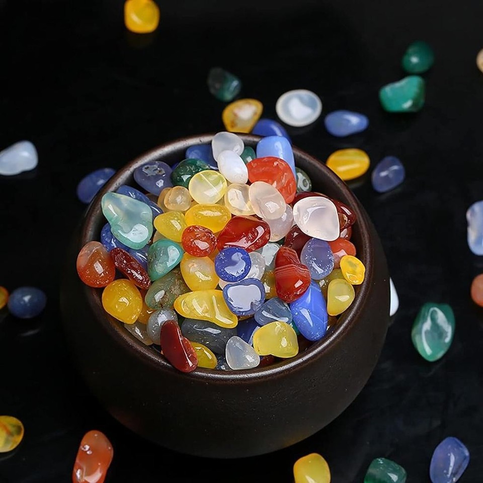 100G Mixed Agate Stone Tumbled Stones Decorative Gravel Stones Crystals ...