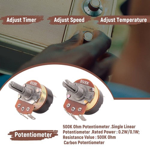 2Pcs 500K Ohm Single Linear Taper Potentiometers with on/off Switch R4G47165 | eBay
