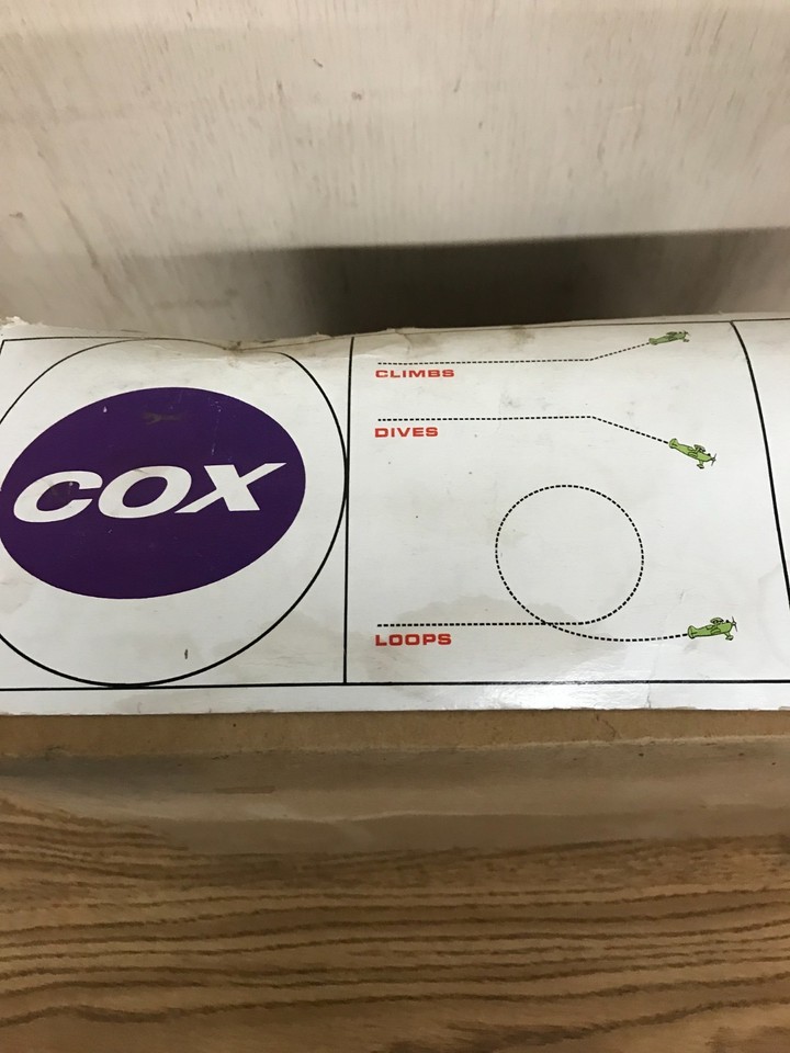 cox mini-stunt super 020 lime green gas powered control line airplane w ...