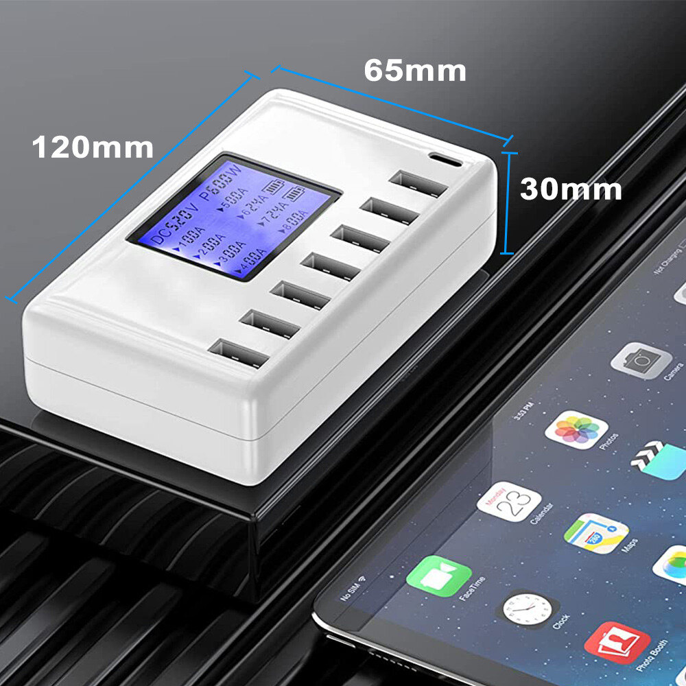 8 Port USB Chargers Charging Station LCD Multi Dock Phone Charger ...