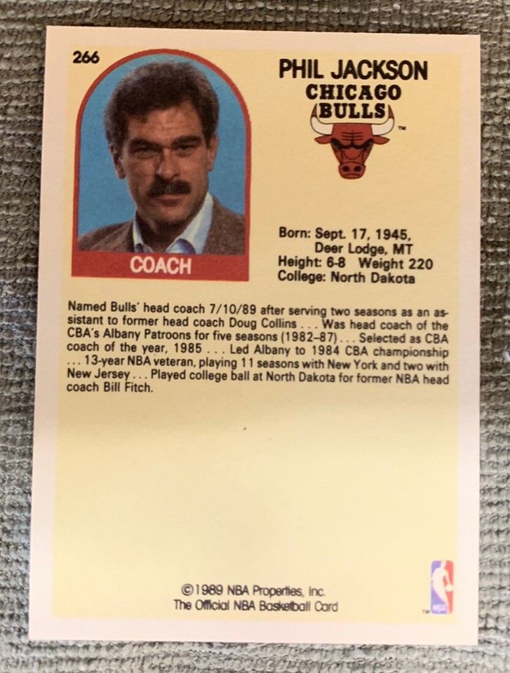 1989-90 Hoops #266 Phil Jackson Chicago Bulls Head Coach Lakers HOF | eBay