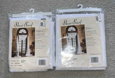 Sheer White Window Scarf Style Capri Scarf Lot Of 2 Montgomery Ward Vtg ...