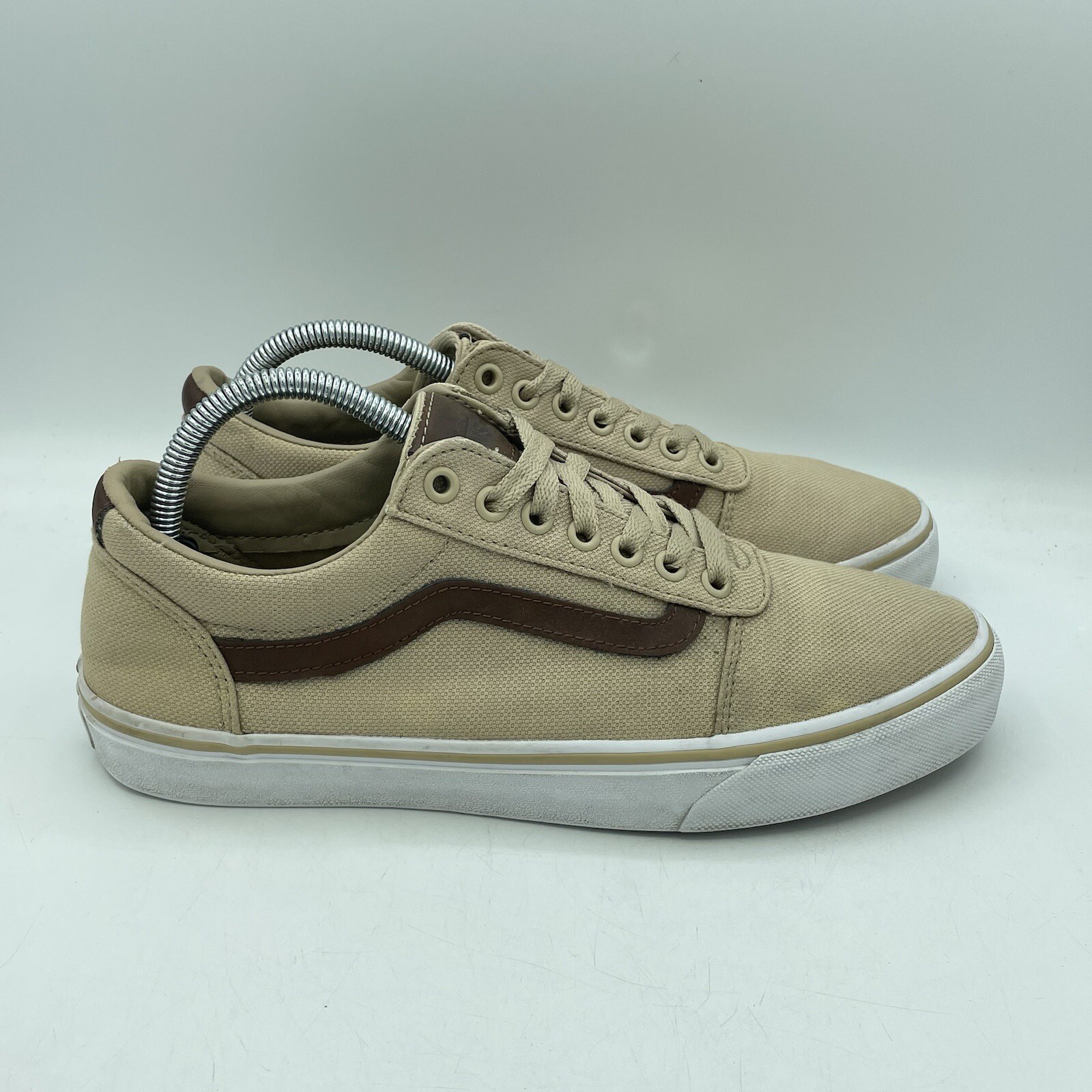 Vans Mens Ward Deluxe Khaki Tan Canvas Leather Skate … - Gem