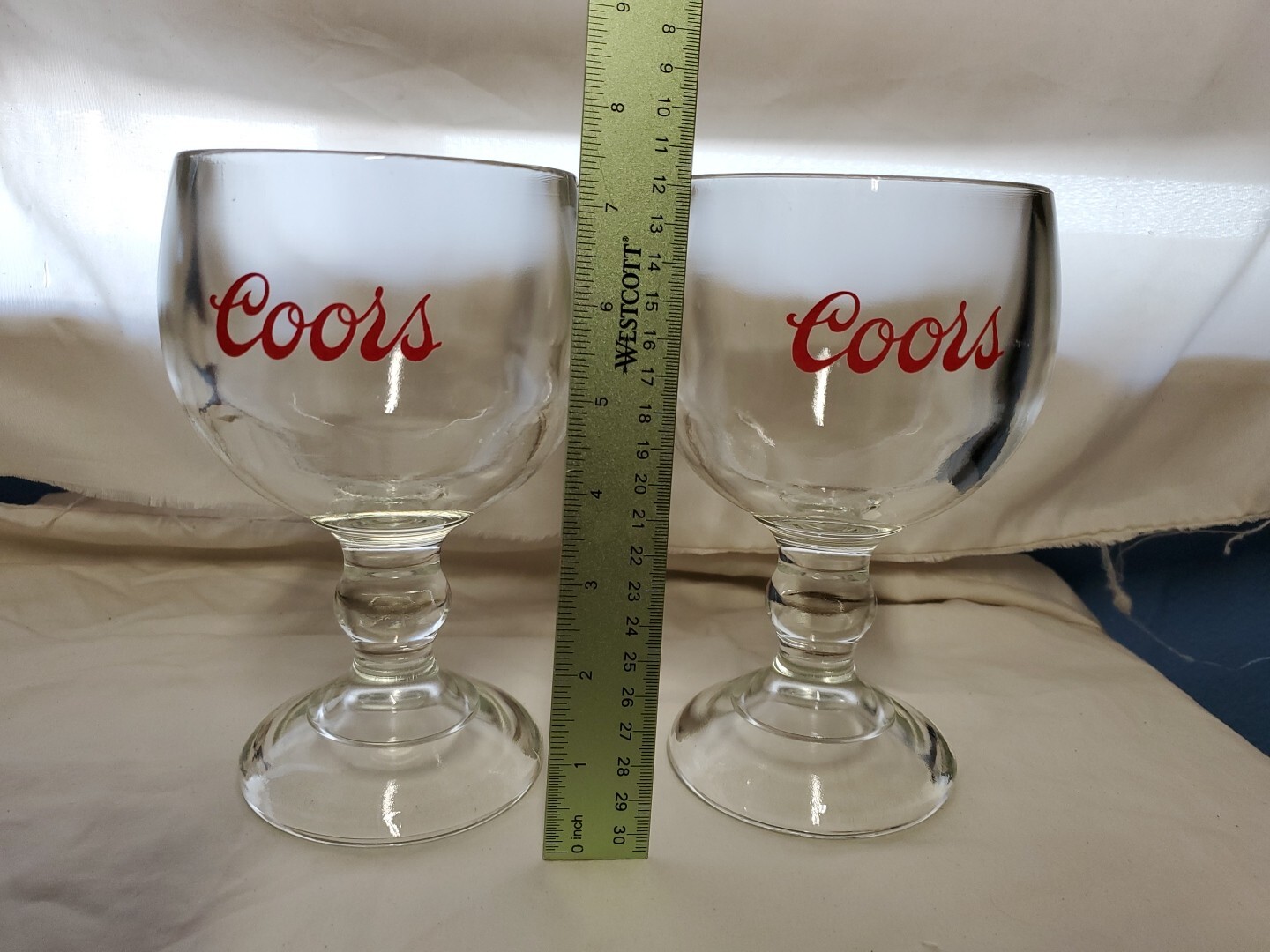 Vintage - Large Coors Beer Glass - Very Heavy Thick Glass Lot Of 2 | eBay