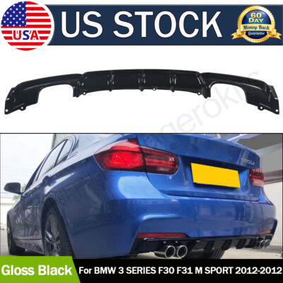 Rear Bumper Diffuser Lip Quad Exhaust For BMW F30 F31 M-Sport 12-18 ...