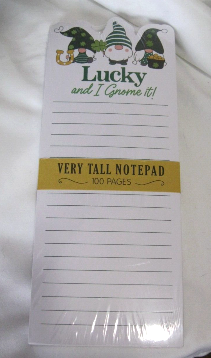 St. PATRICK'S DAY Shamrocks GNOMES NOTEPAD 100 Sheets MAGNETIC ...