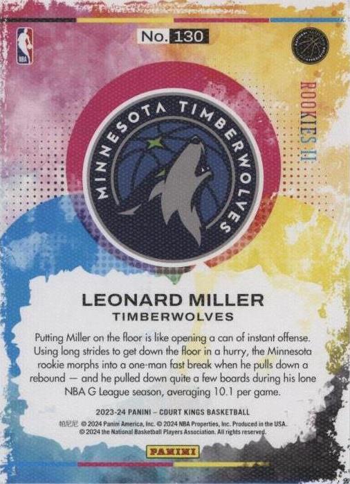 Las mejores ofertas en 2023-24 Panini Court Kings - #130 Leonard Miller | eBay