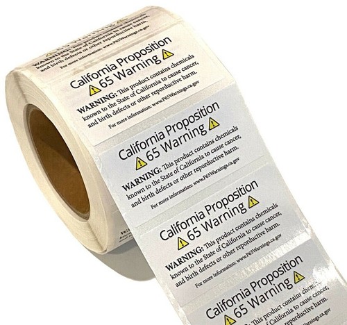 California Proposition Prop 65 Warning Labels Rectangle 500 Glossy ...