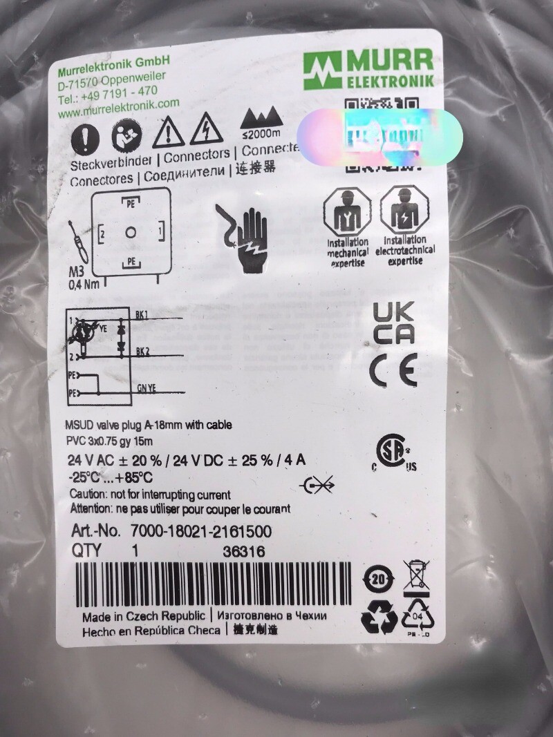 1pcs MURR Cable 7000-18021-2161500 | eBay