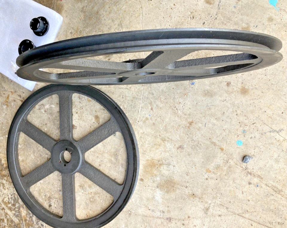 18-3/4" Homemade SAWMILL Pulleys 1-1/4" Tapered Bushings Uses 59" Belts ...