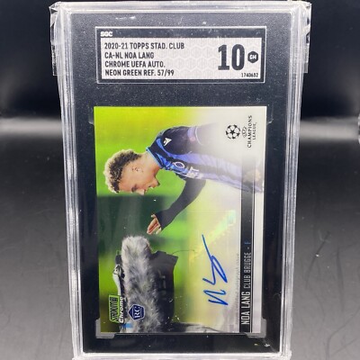 2020 Topps Stadium Club Chrome Noa Lang Neon Green /99 Auto SGC 10 ...