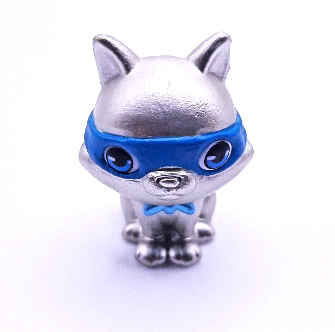 Metallic Super Kitty Cat Mini Figure Vinyl PVC 1.25" Silver Blue ...