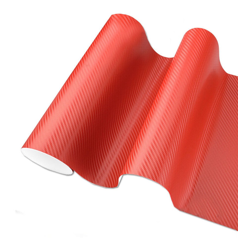 3D Red Carbon Fiber Car Interior Panel Protector Wrap Sticker ...
