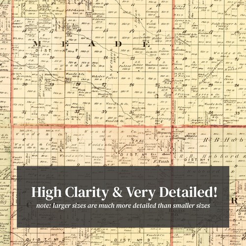 Old Map of Huron County, MI 1875 - Vintage Michigan Art | eBay