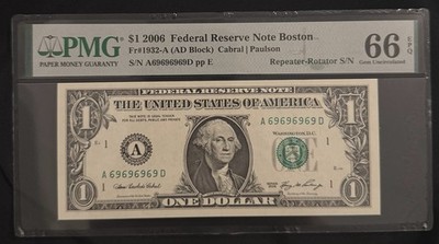 2006 Fancy Repeater 69696969 Beautiful Bill Uncirculated | eBay