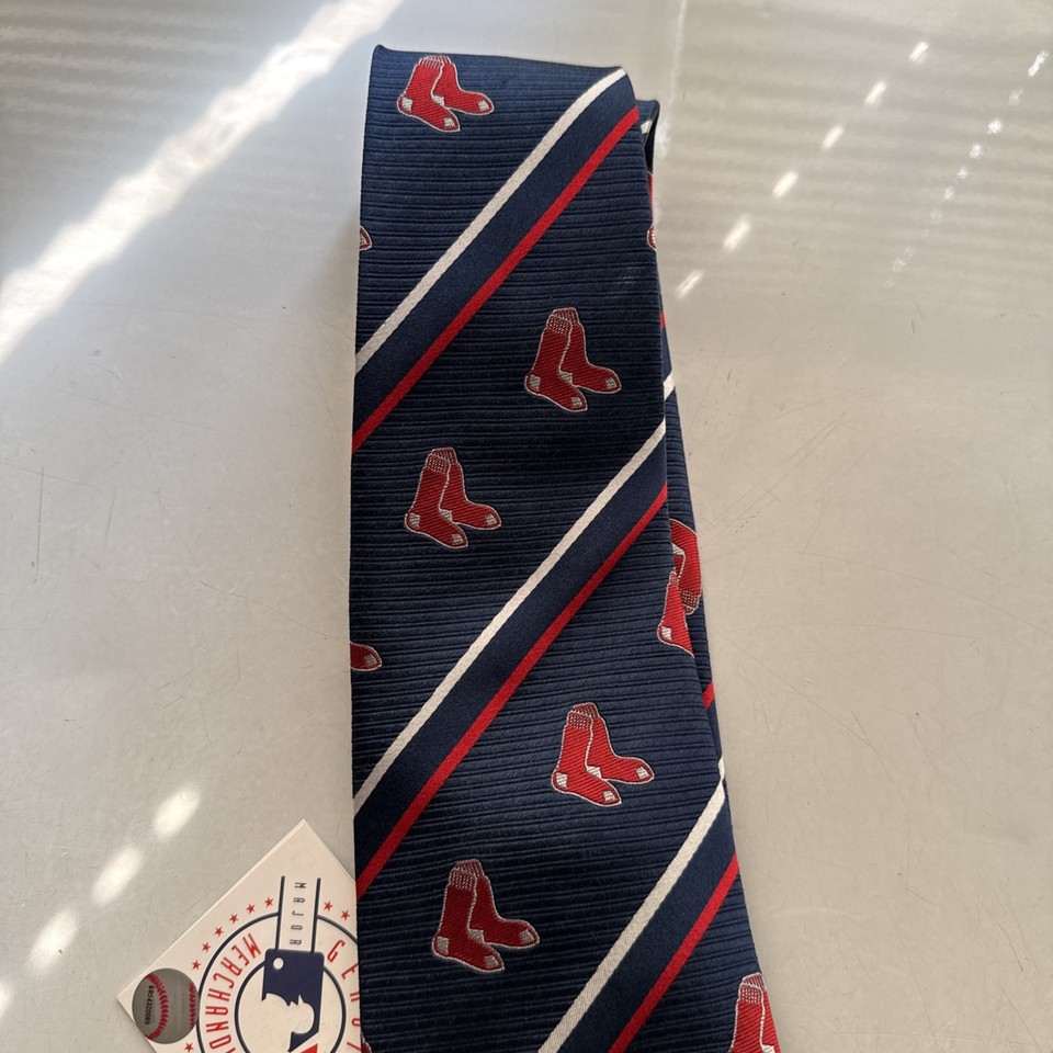 BOSTON RED SOX Genuine MLB ‘Eagle Wings’ Stripes & Sox’s Logo Neck Tie ...