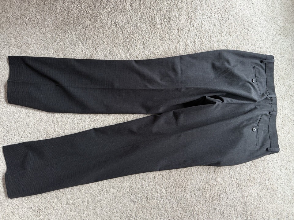 DKNY Mens Dress Pants Size 31 *30 Gray Polyester Stretch Striped | eBay