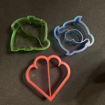 Lot of 3 sandwich cutters dinosaur, Heart and dolphin | eBay