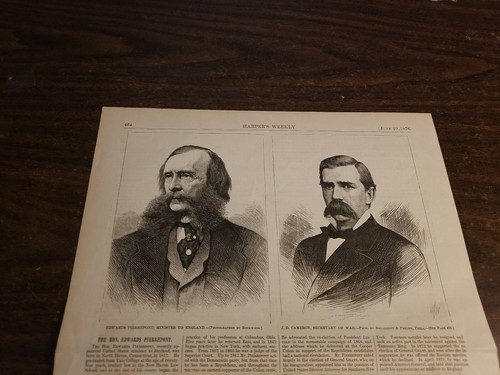 The Honorable Edwards Pierrepont/J.D.Cameron,Harper's1876 also Seals ...
