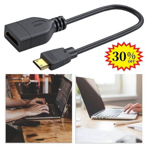 Mini HDMI Male to HDMI Female Converter Adapter Cable Cord 15cm Black ...