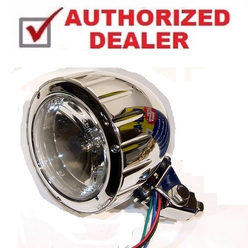 4 " Inch Bottom Mount Headlight H4 Halogen CNC'd Billet Aluminum Harley ...
