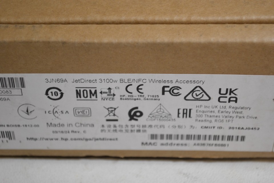 OEM HP Jetdirect 3100w BLE/NFC/Wireless Accessory 3JN69A | eBay