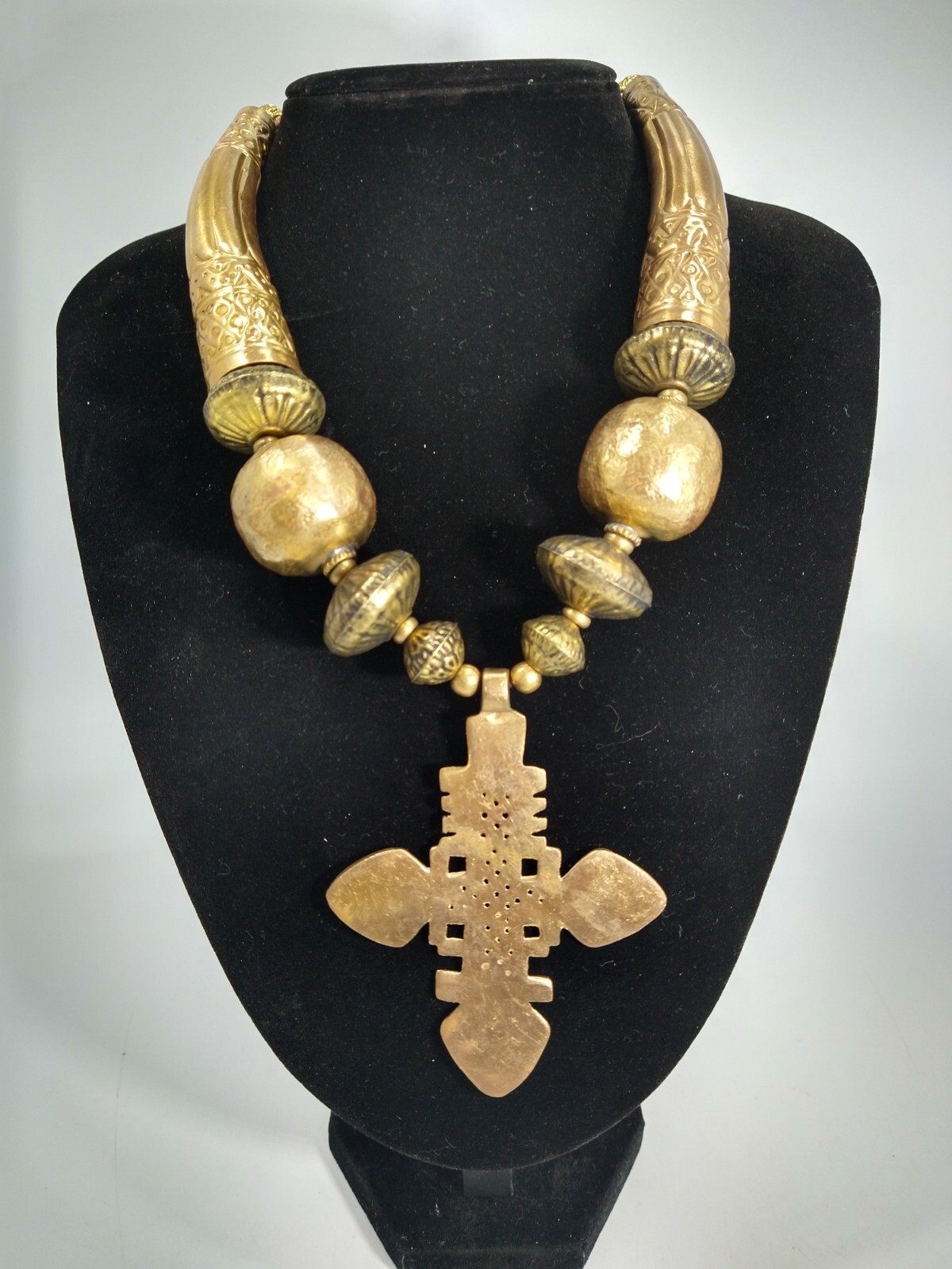 Ethiopian Large Brass Orthodox Coptic Cross Necklace … - Gem