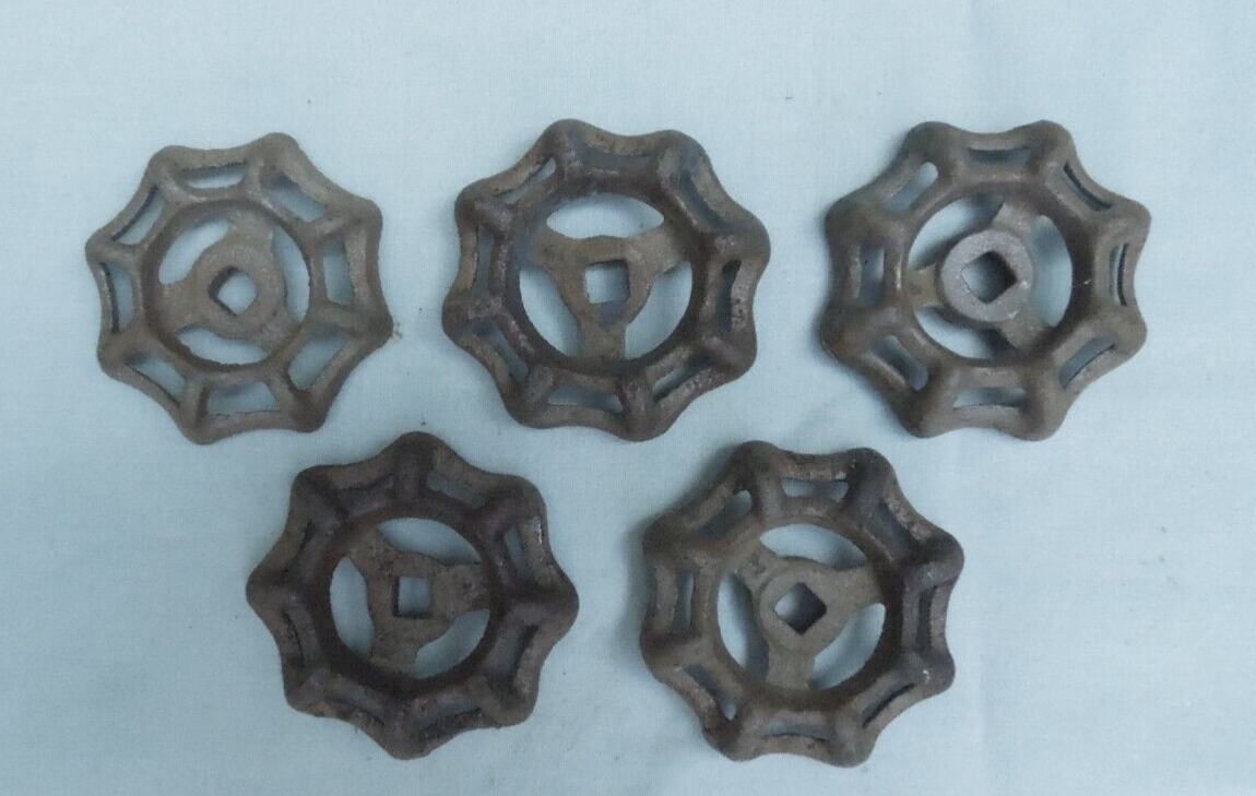 5 VINTAGE STEAMPUNK CAST IRON WATER VALVE HANDLES 2 1/4" | eBay