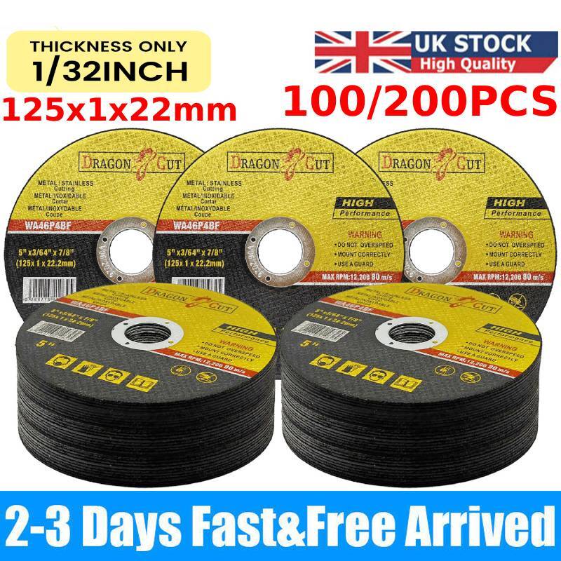 200PCS 125 mm ULTRA THIN 1mm METAL CUTTING BLADE DISC FOR STEEL ...