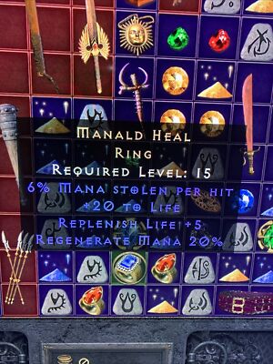 manald heal ring Mana Leech Unique Ring | eBay
