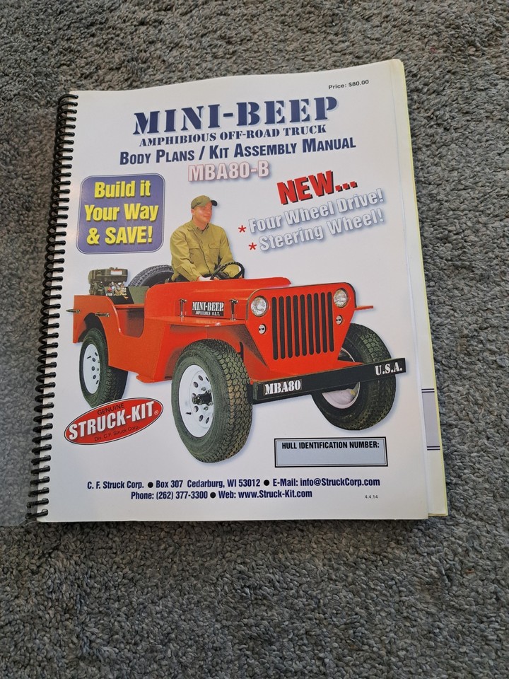 Mini-Beep Amphibious Off-Road Truck Body Plans Kit Assembly Manual ...
