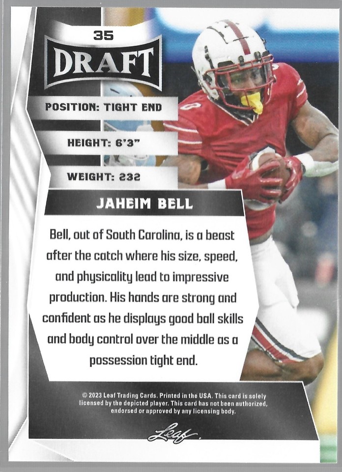 2023 Leaf Draft Jaheim Bell #35 Green | eBay