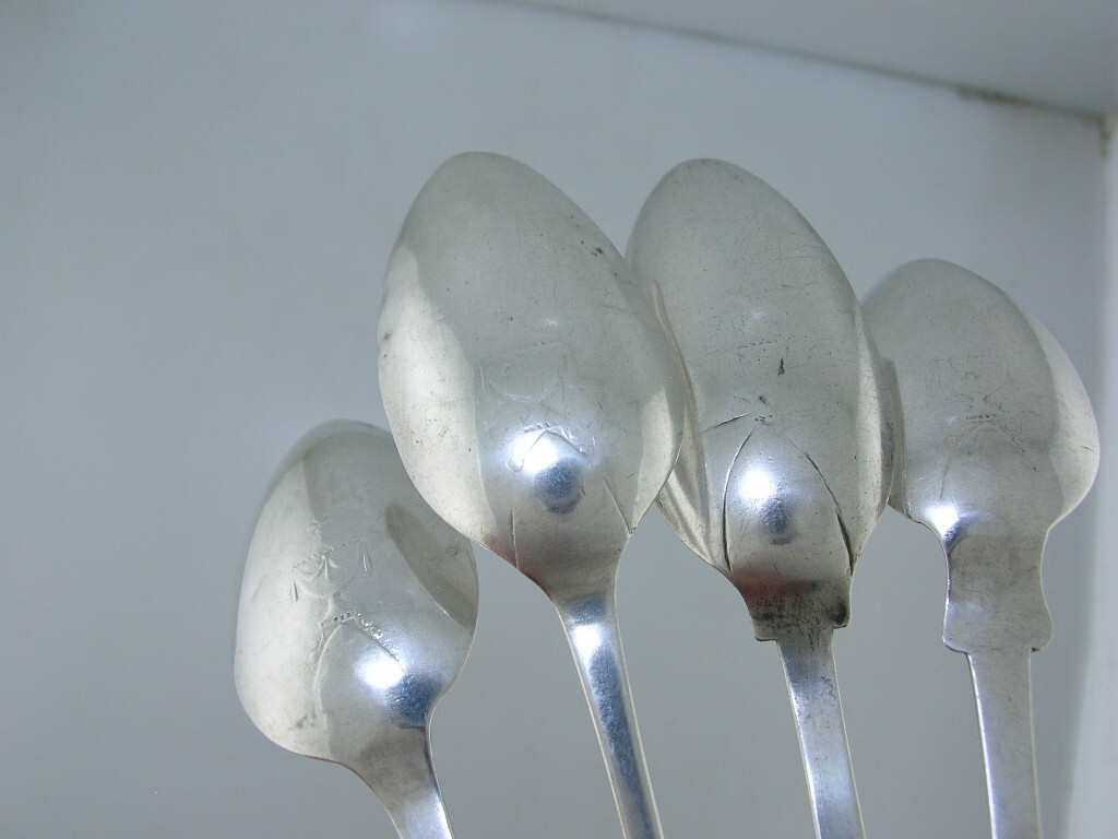 Collection 14 Early Coin Silver MANNERBACK Spoons READING PA c1700's ...