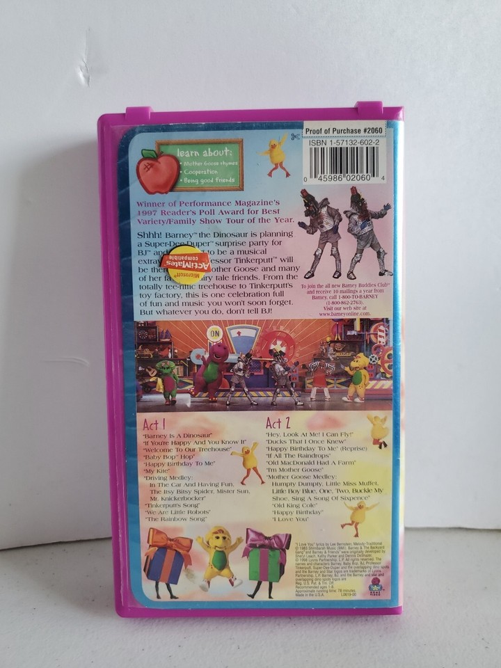 BARNEY'S BIG SURPRISE! Live On Stage (VHS 1998) Classic Collection 45986020239 | eBay