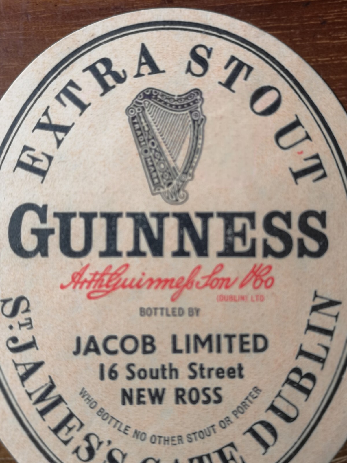 Original 1950s Guinness Beer Bottle Label In Mint Condition Wexford New ...