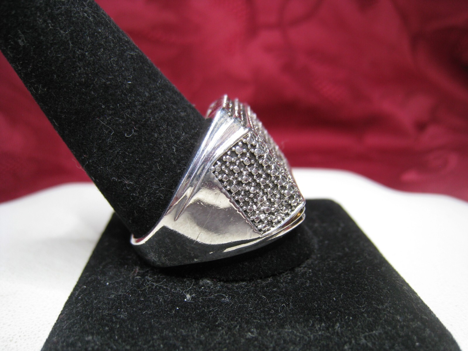 CHUCK CLEMENCY MENS 925 STERLING SILVER BLACK DIAMONDS RING SIZE 12.25 ...