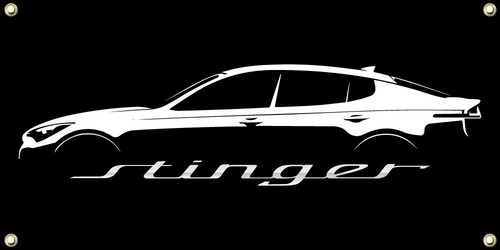 Big Banner KIA Stinger Silhouette sign poster racing 4'x2' | eBay