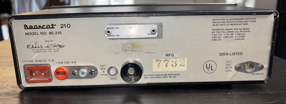 Bearcat 210 Scanner Parts or Repair no power to test | eBay