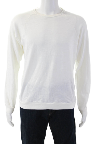 Rag & Bone Mens Pullover Sweatshirt White Cotton Crew Neck Size L | eBay