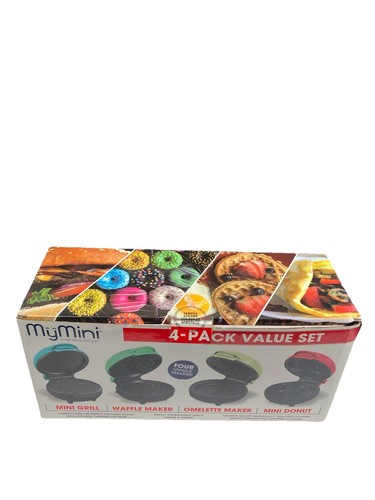 MY MINI 4 PACK VALUE SET MINI DONUT WAFFLE MAKER OMELETTE MAKER MINI ...