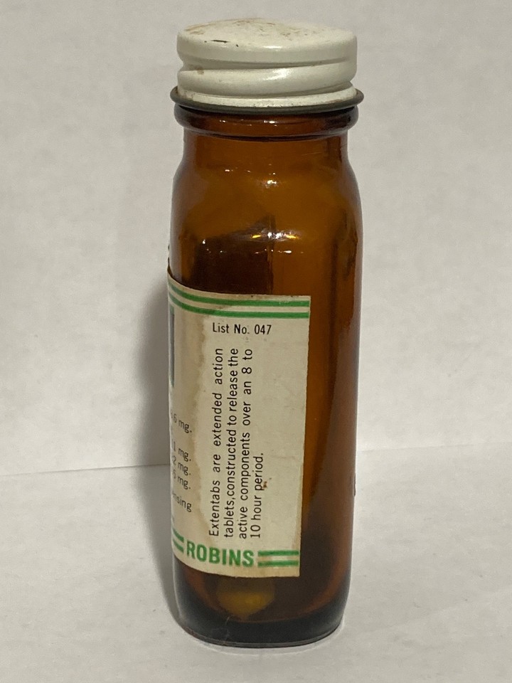 A.H. Robins Donnatal extentabs antique medicine bottle phenobarbital | eBay