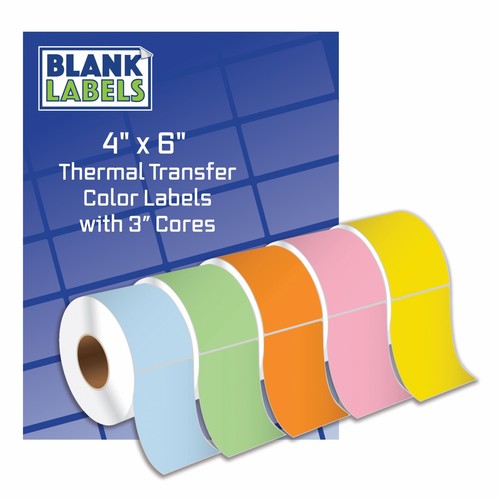4x6 Thermal Transfer Labels Colors Pink Blue Green Yellow Orange Red ...