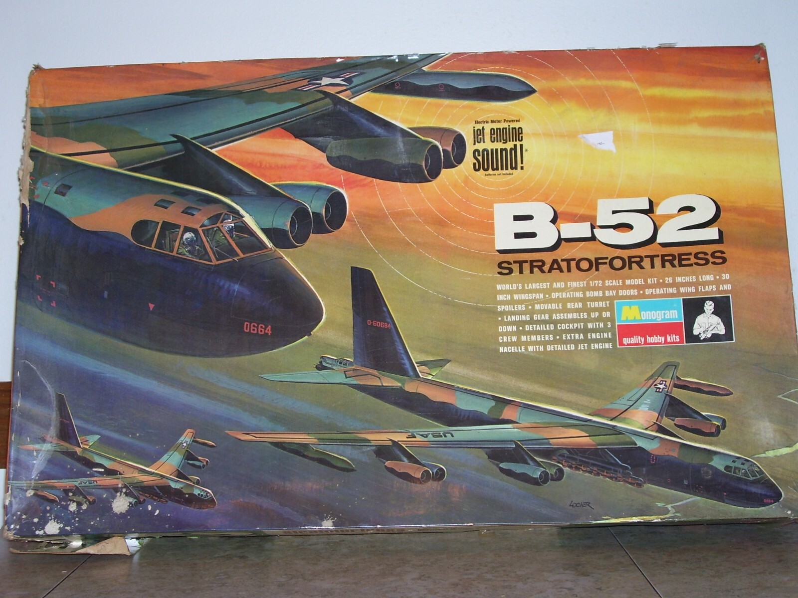 unbuilt plastic model airplane kits Monogram 1/72nd scale B-52 | eBay