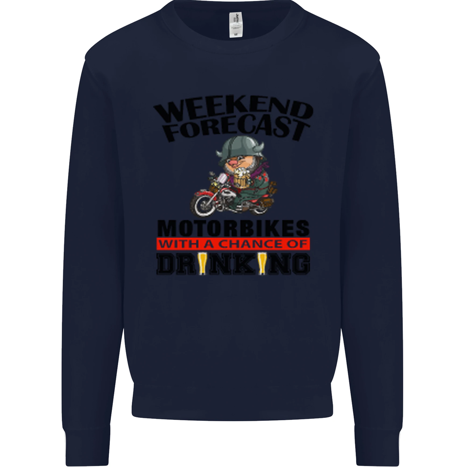 Biker Weekend Forecast Motorbikes Mens Sweatshirt Jumper | eBay UK