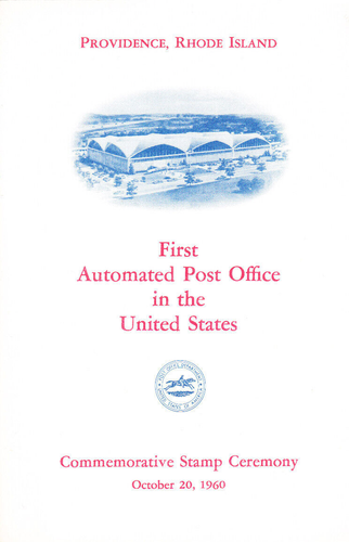 USPS 1st Day Ceremony Program #1164 Automated Post Office Providence RI ...