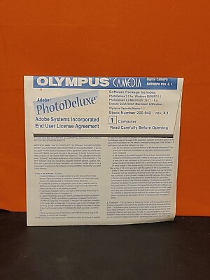 Vintage Olympus Camedia Adobe Photodeluxe Digital Camera Software Rev ...