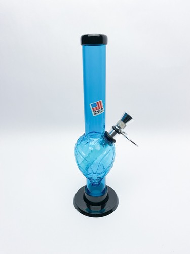 Acrylic 8" Inch Cyan Alien Design w/ Metal Slider Bowl HOOKAH WATER ...