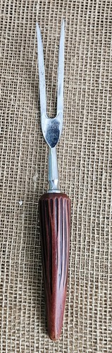 Vintage 2 Prong Carving Fork With Faux Antler Handle Stainless 10.25 ...