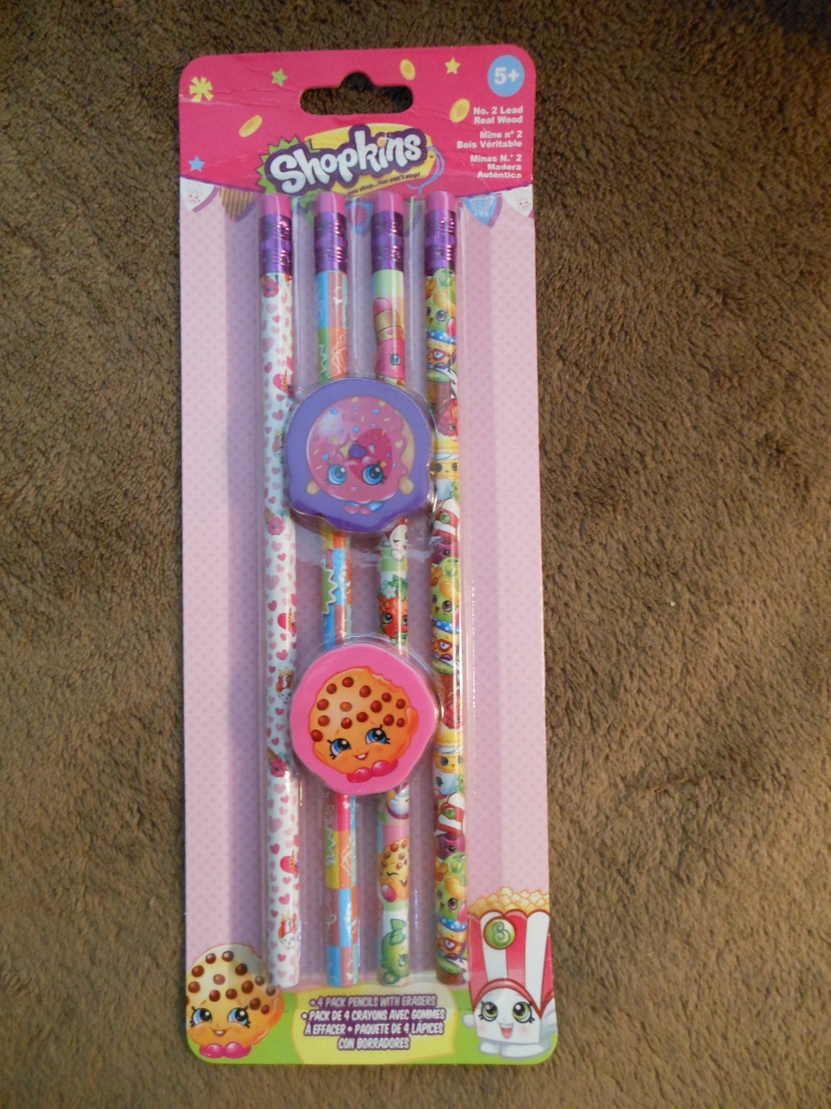 Shopkins Pencils with 2 Erasers | eBay